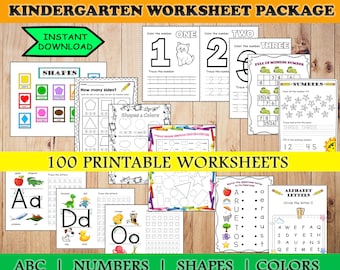 Printable Worksheets Coloring Pages Preschool Worksheets - Etsy