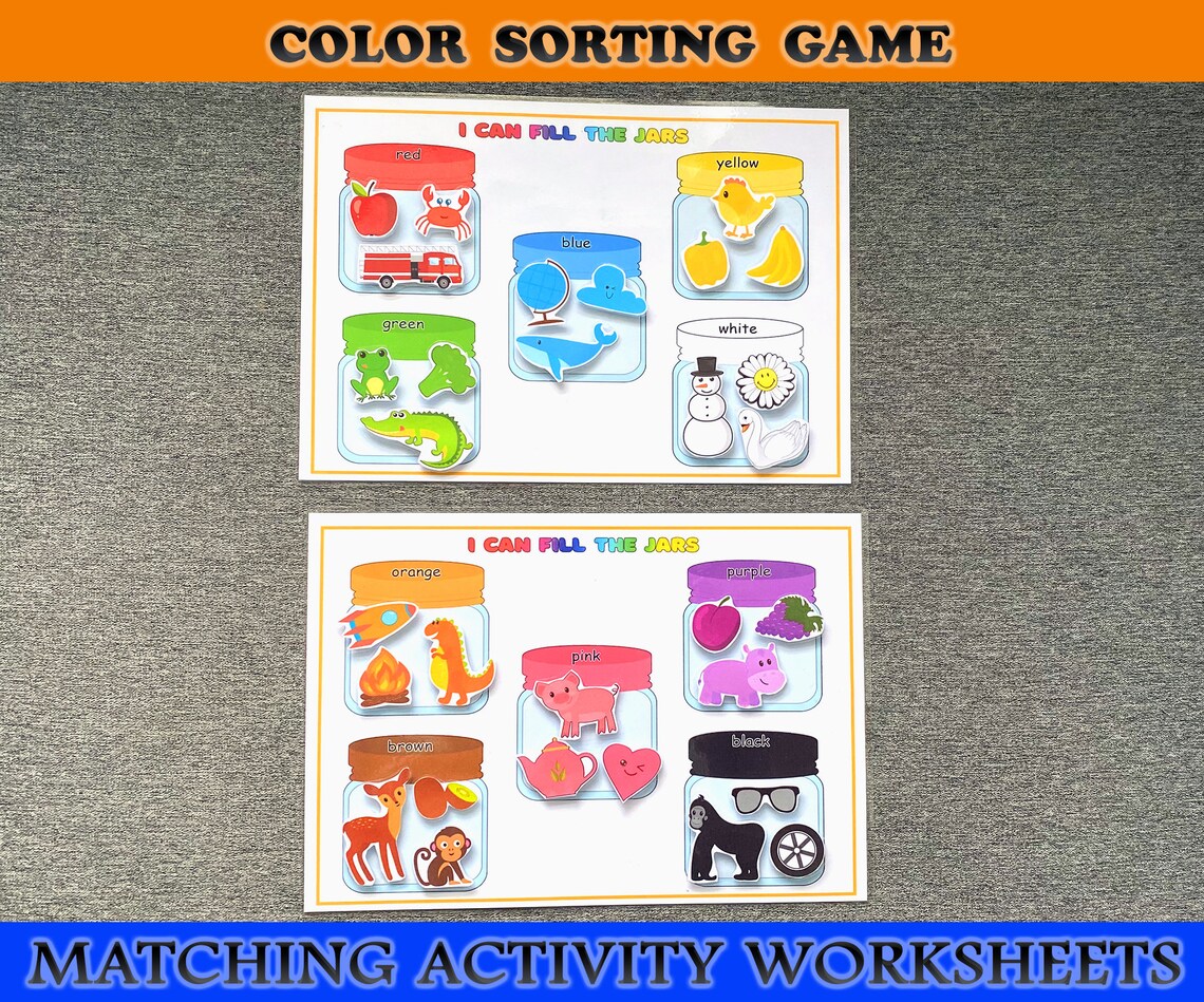 Printable Color Sorting Activity for Toddlers, Kids Game, DIY Crafts ...