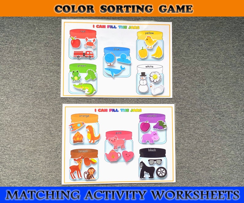 Printable Color Sorting Activity for Toddlers, Kids Game, DIY Crafts ...