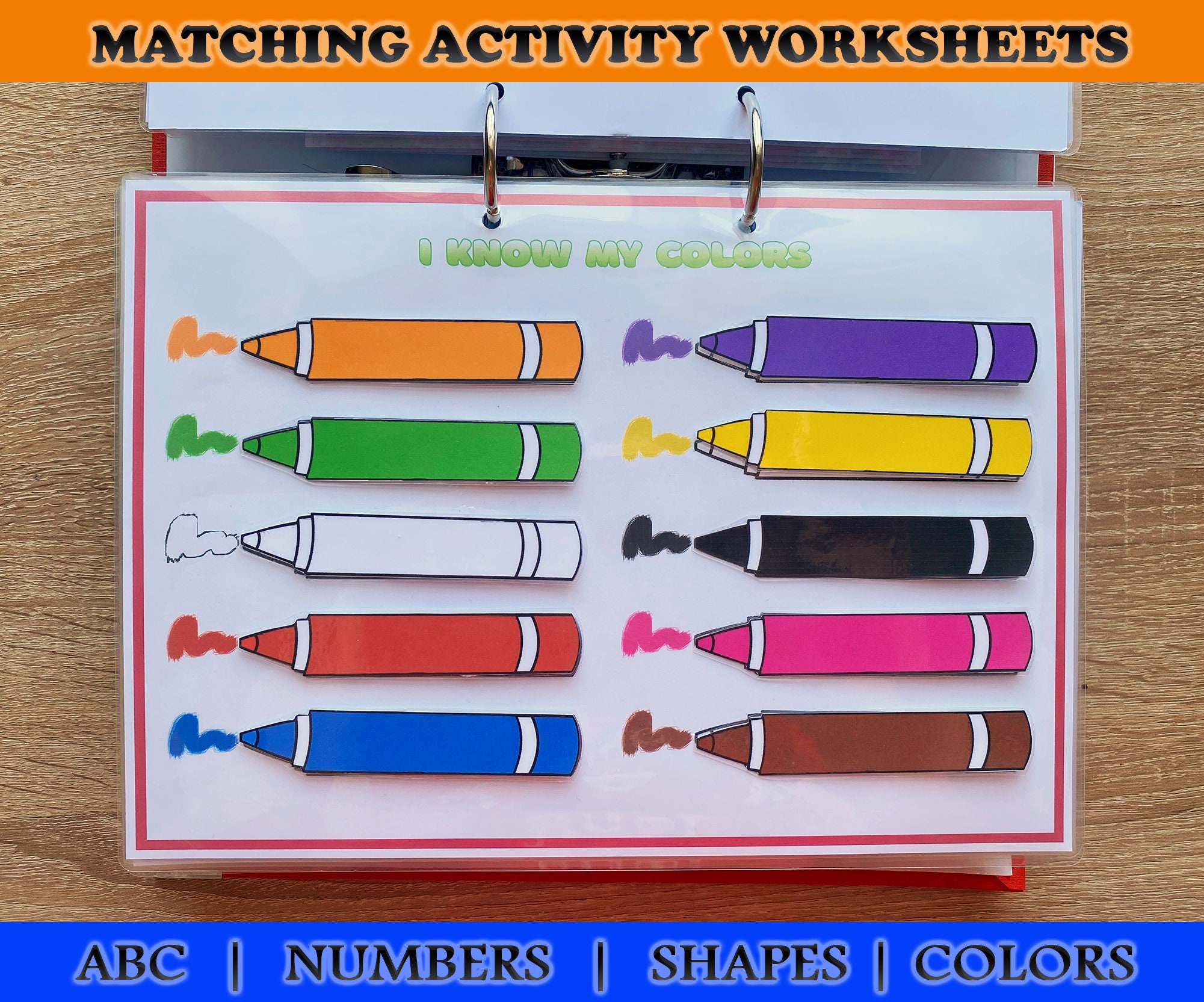 Busy Book Printable Worksheets Set, Matching Activities, Toddler ...