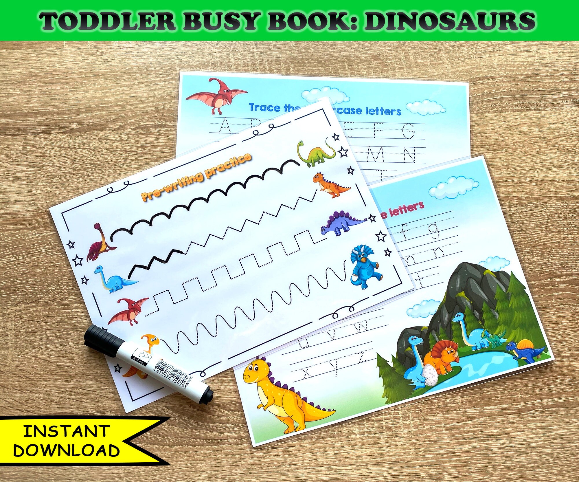 Dinosaur Toddler Printable Busy Book Dino Learning Binder | Etsy