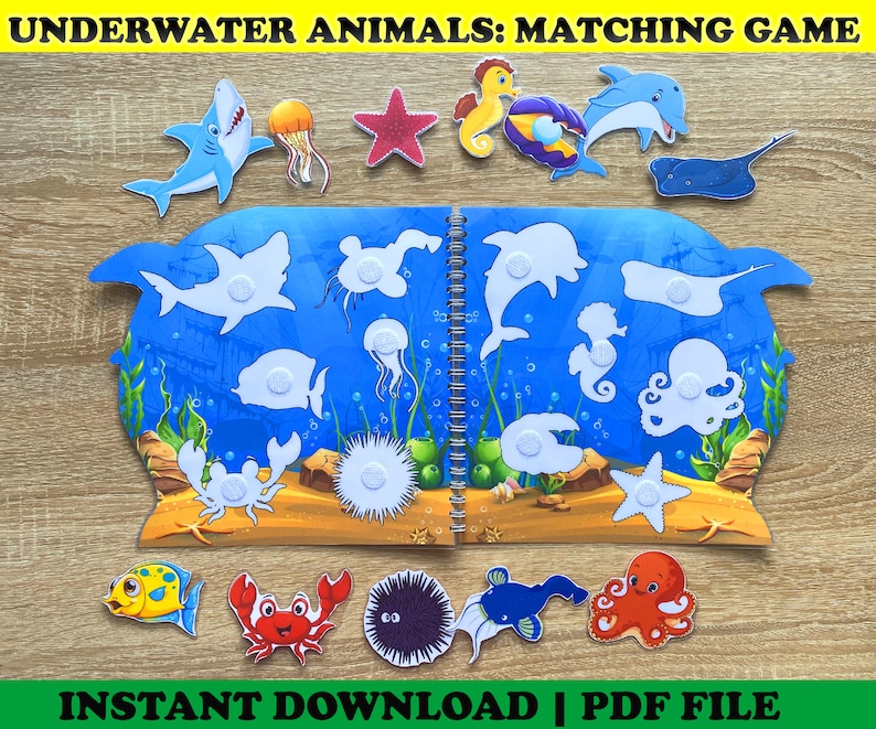 Underwater Animal Busy Book Printable Under the Sea Animals - Etsy Canada
