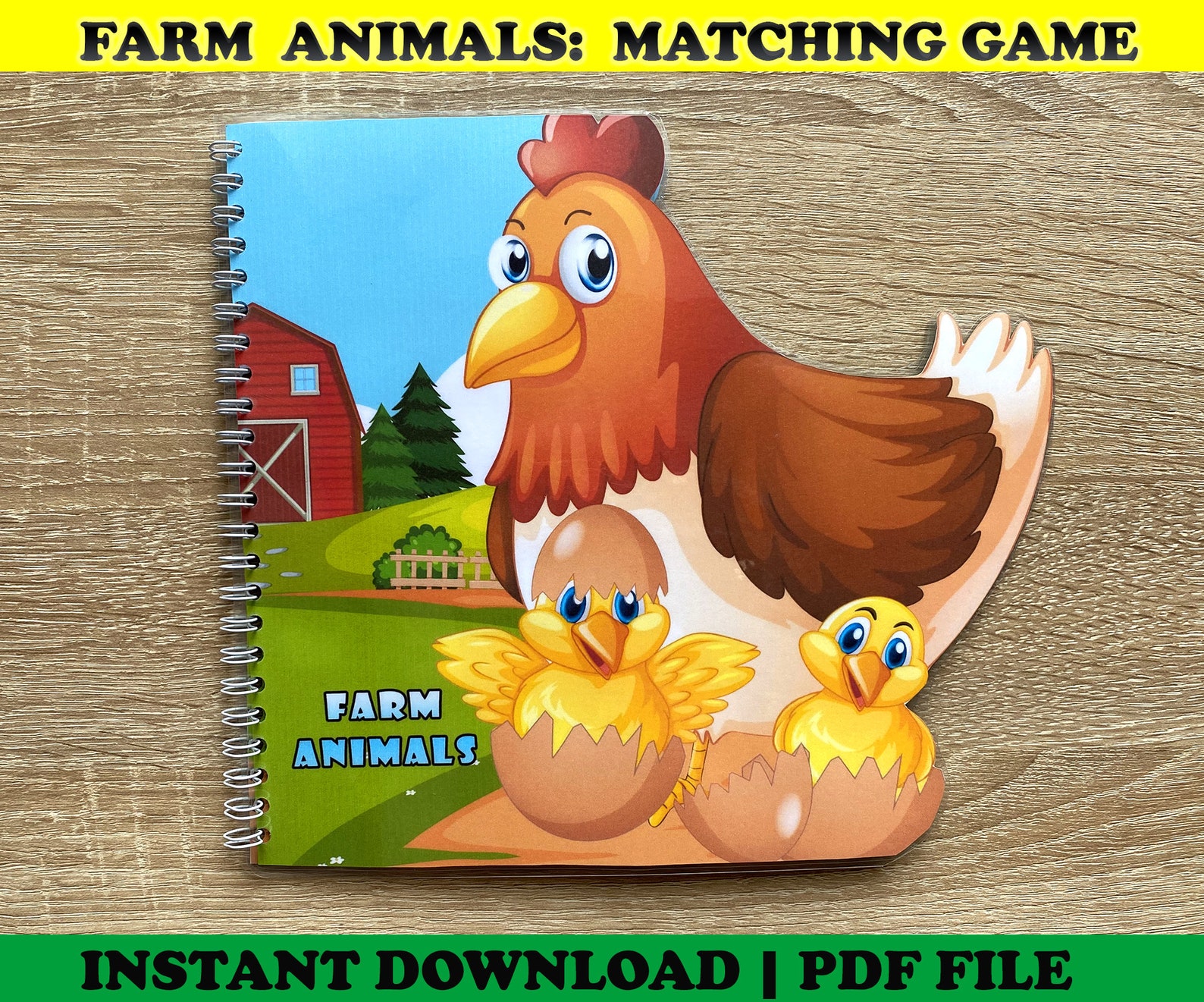 Farm Animal Busy Book Printable, Farm Animals, Matching Game, Toddler ...