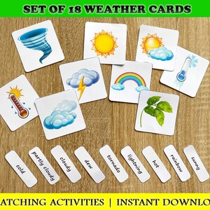 Weather Flashcards, Homeschool Montessori Materials, Toddler Flash ...