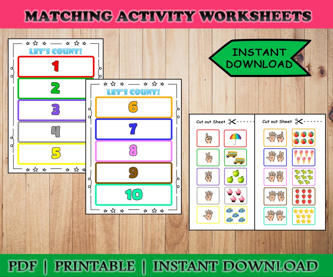 Montessori Math Count and Match Activity Printable Preschool | Etsy
