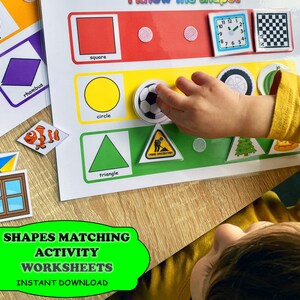 Busy Book Printable Worksheet Preschool Matching Activities - Etsy