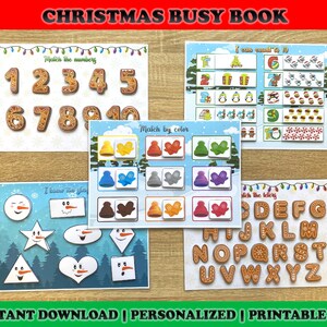 Christmas Busy Book Printable, Busy Binder for Toddlers, Christmas Busy ...