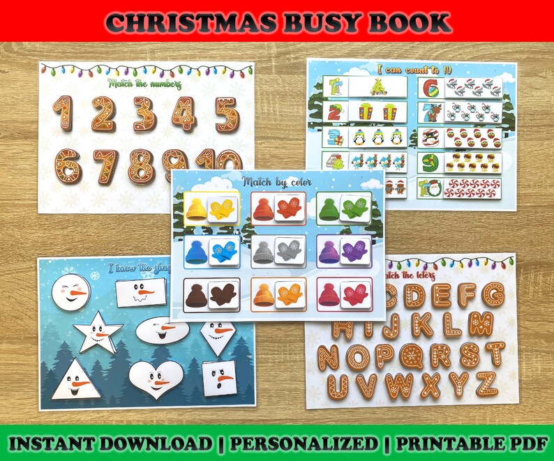 Christmas Busy Book Printable Busy Binder for Toddlers - Etsy