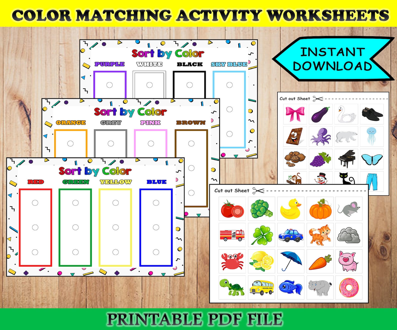Color Matching Game Busy Book Printable Educational - Etsy