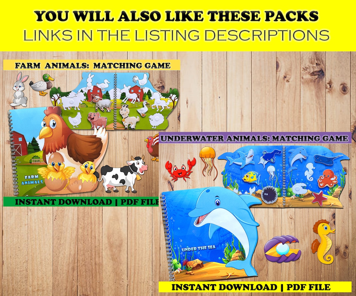 Woodland Animal Busy Book Printable, Forest Animals, Matching Game ...