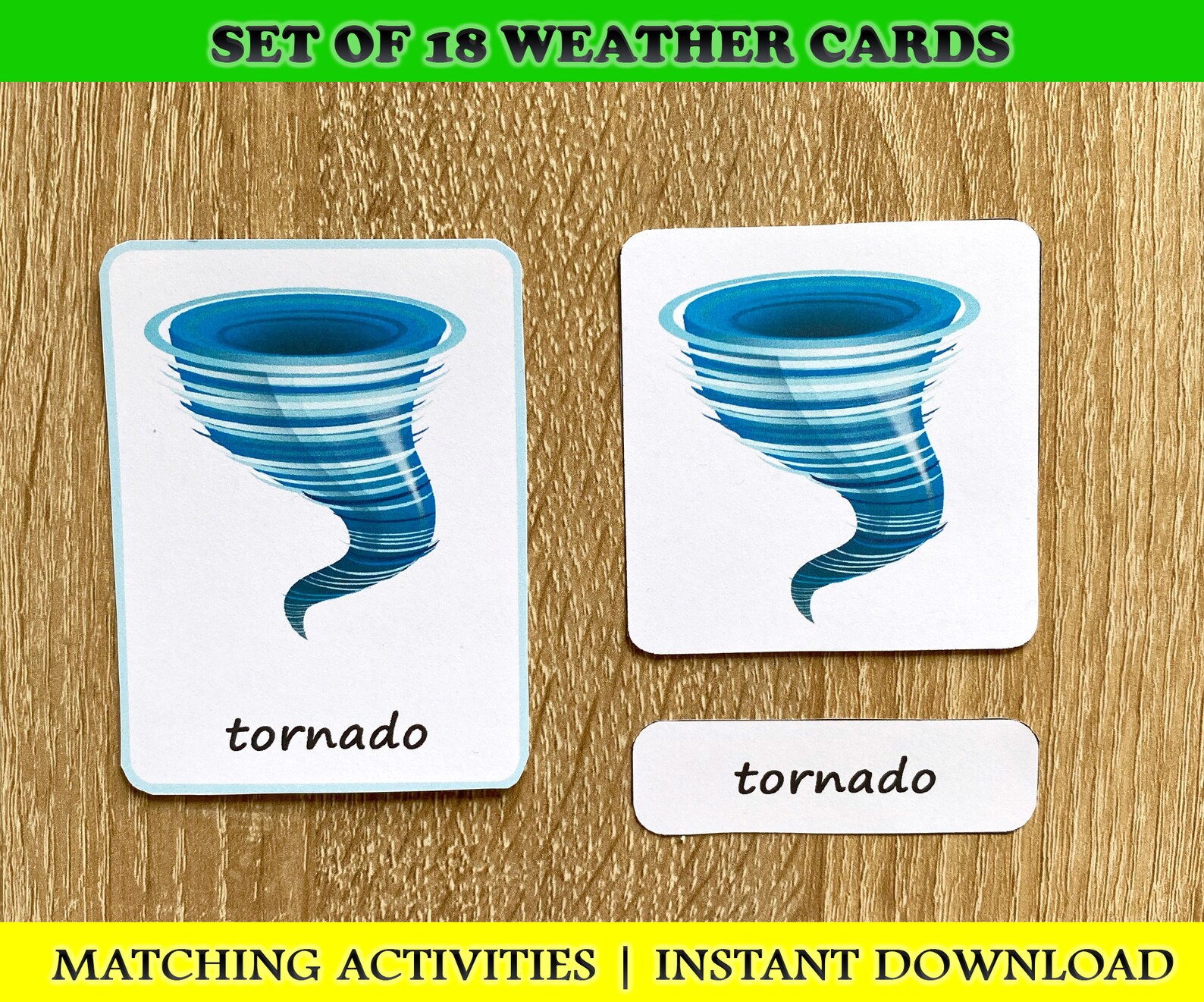 Weather Flashcards, Homeschool Montessori Materials, Toddler Flash ...