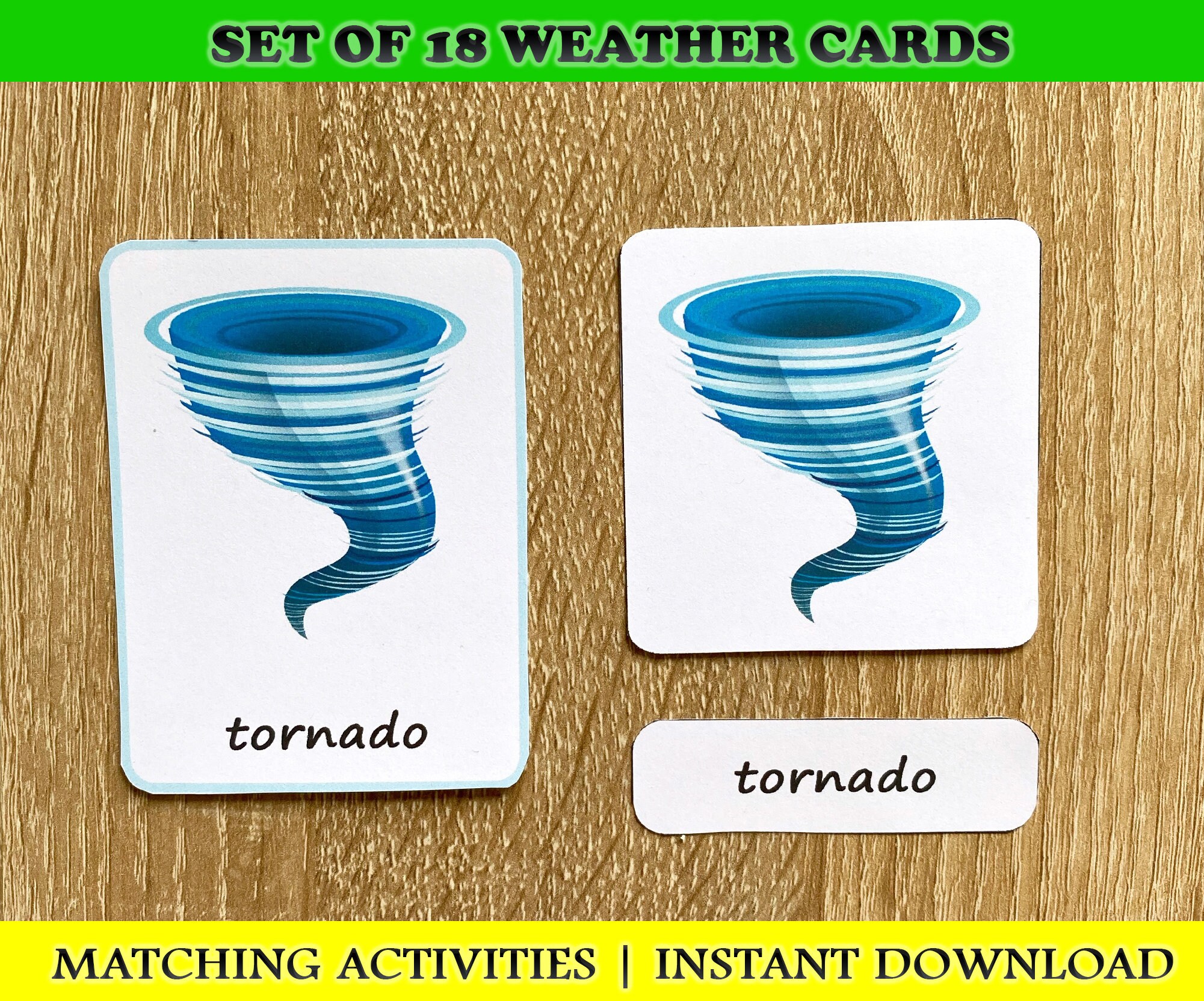 Weather Flashcards, Homeschool Montessori Materials, Toddler Flash ...