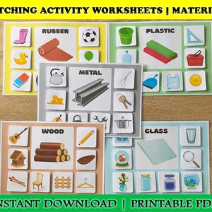 Material Sorting Activity - Preschool Homeschool Printable Worksheet ...