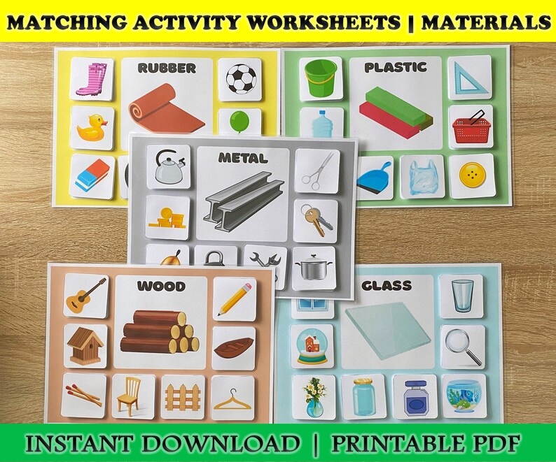 Material Sorting Activity Preschool Homeschool Printable - Etsy