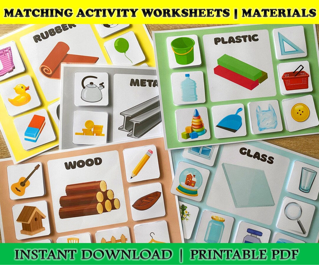 Material Sorting Activity - Preschool Homeschool Printable Worksheet ...