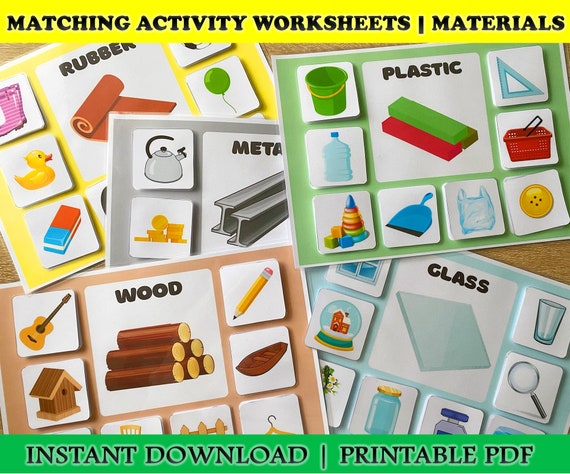 Material Sorting Activity Preschool Homeschool Printable - Etsy