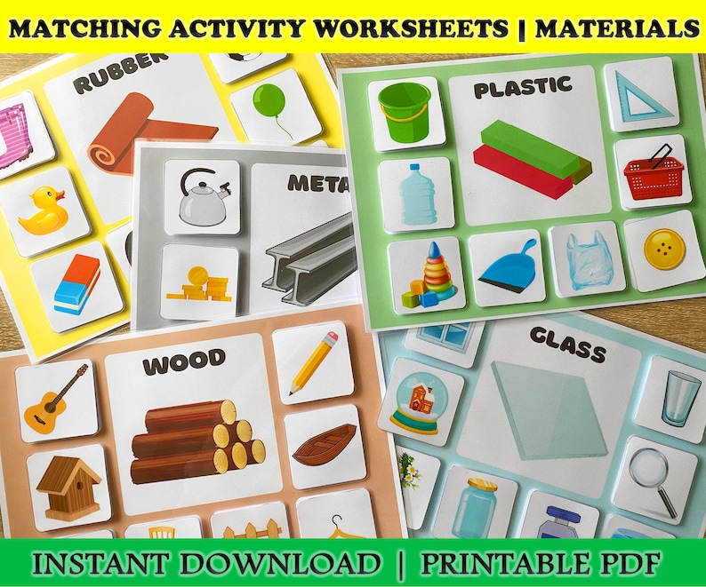 Material Sorting Activity Preschool Homeschool Printable - Etsy
