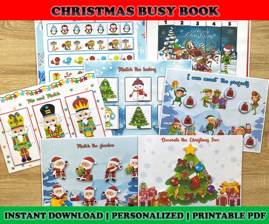 Christmas Busy Book Printable Busy Binder for Toddlers - Etsy