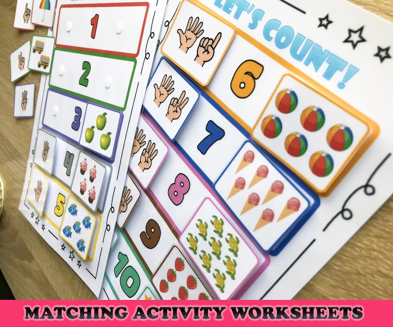 Busy Book Printable Worksheet, Matching Activities, Toddler Learning ...