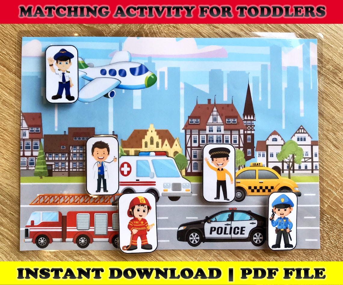 Busy Book Printable Worksheet Matching Activities Toddler | Etsy