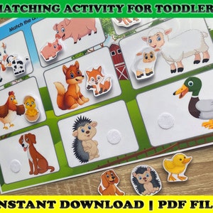 Busy Book Printable Worksheets Set, Matching Activities, Toddler ...