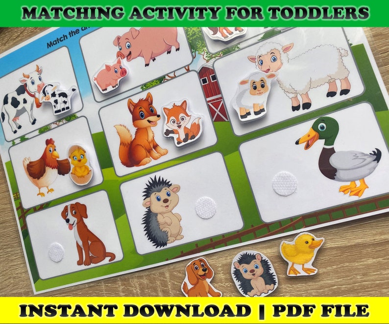 Busy Book Printable Worksheets Set, Matching Activities, Toddler ...