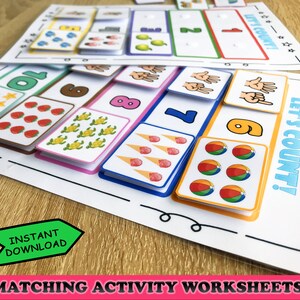 Busy Book Printable Worksheet, Matching Activities, Toddler Learning ...