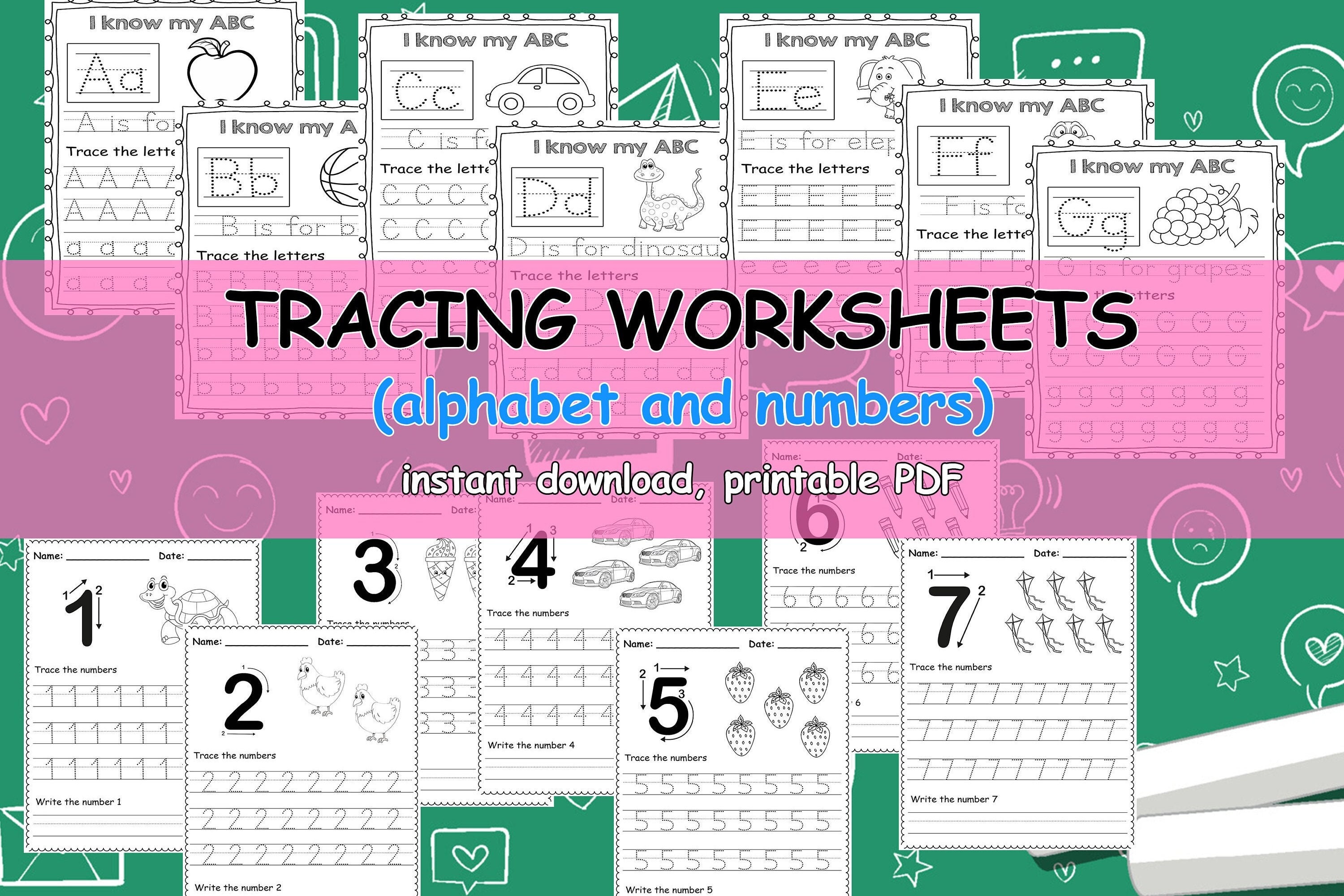 PRINTABLE Tracing Worksheets Alphabet Tracing Preschool Worksheets ...