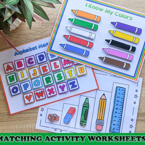 Busy Book Printable Worksheet Matching Activities Toddler - Etsy