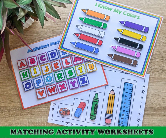 Busy Book Printable Worksheet Matching Activities Toddler - Etsy Canada