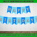 Happy Birthday Banner Printable, Blue Birthday Flags, Birthday ...