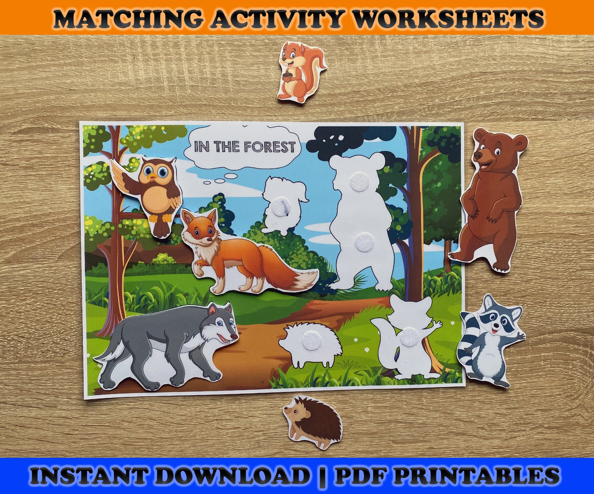 Animal Busy Book Printable Worksheets Set Matching - Etsy