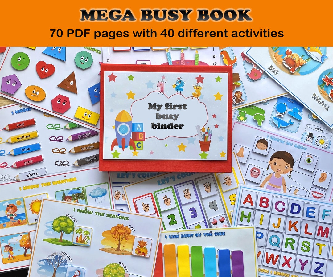 Busy Book Printable Preschool Activity Homeschool Resources Montessori ...