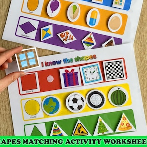 Busy Book Printable Worksheet, Preschool Matching Activities, Toddler ...