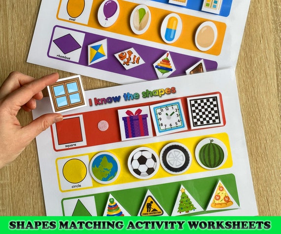 Busy Book Printable Worksheet Preschool Matching Activities | Etsy