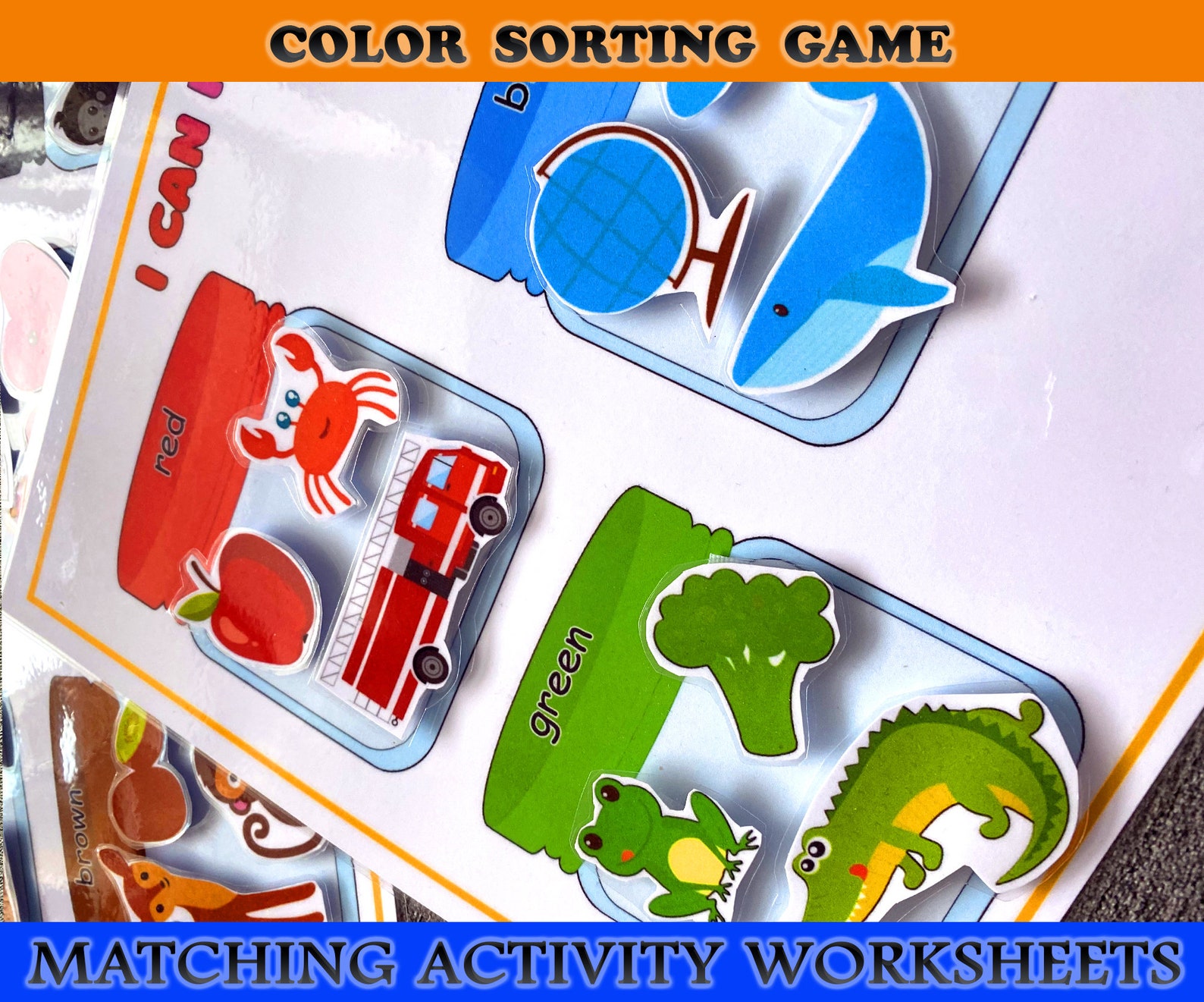 Printable Color Sorting Activity for Toddlers Kids Game DIY - Etsy