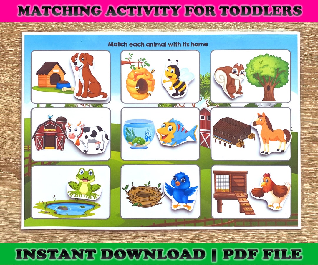 Busy Book Printable Worksheets Set, Matching Activities, Toddler ...