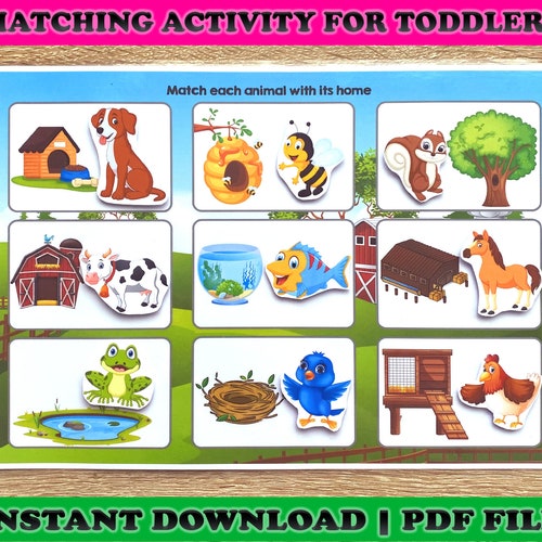 Busy Book Printable Worksheet Matching Activities Toddler - Etsy