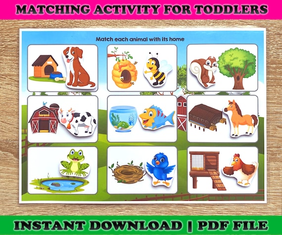 Busy Book Printable Worksheets Set Matching Activities - Etsy
