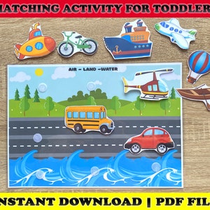 Busy Book Printable Worksheet, Matching Activities, Toddler Learning ...