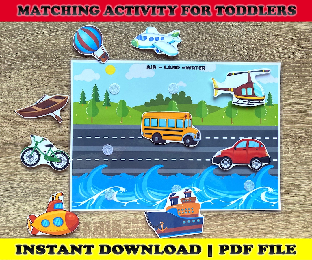 Busy Book Printable Worksheet, Matching Activities, Toddler Learning ...