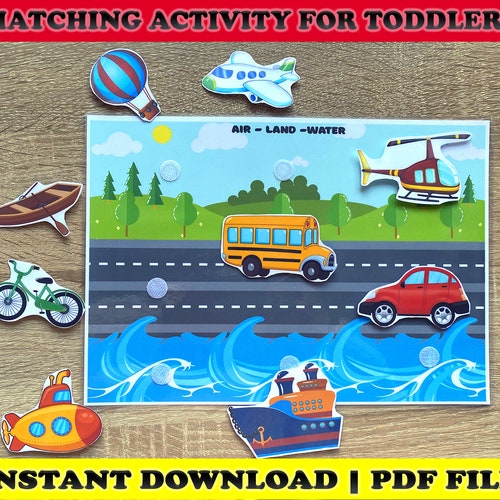 Busy Book Printable Worksheets Set Matching Activities - Etsy