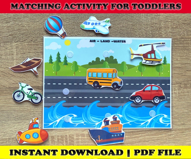 Busy Book Printable Worksheet, Matching Activities, Toddler Learning ...