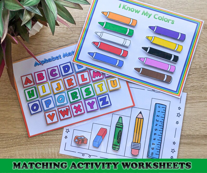 Busy Book Printable Worksheets Set Matching Activities - Etsy Canada