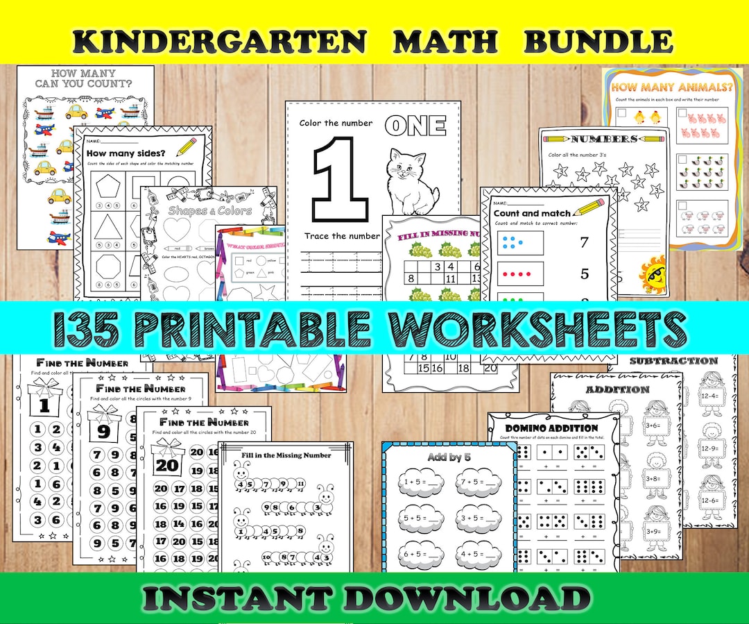 PRINTABLE Kindergarten Worksheet, Math Activity Pages, Addition ...