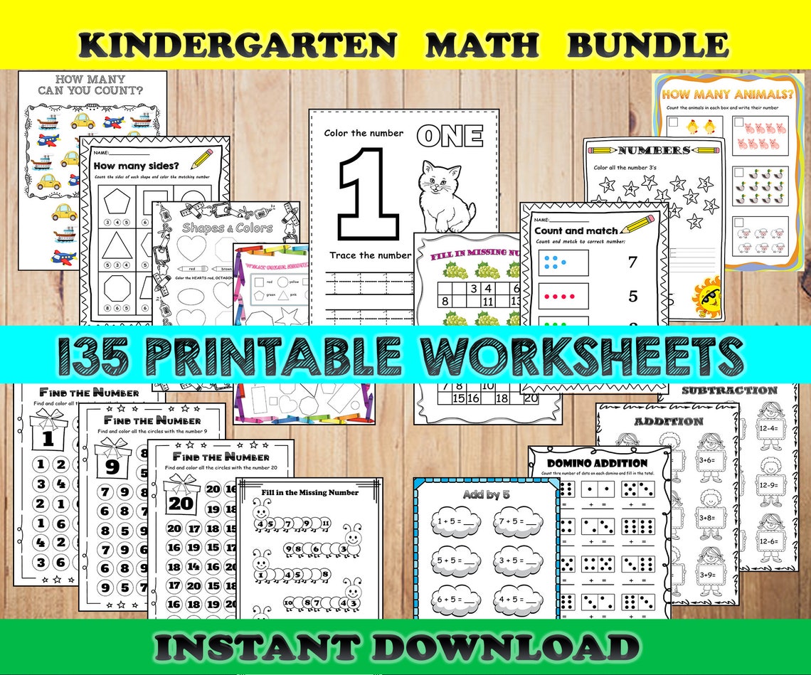 PRINTABLE Kindergarten Worksheet, Math Activity Pages, Addition ...