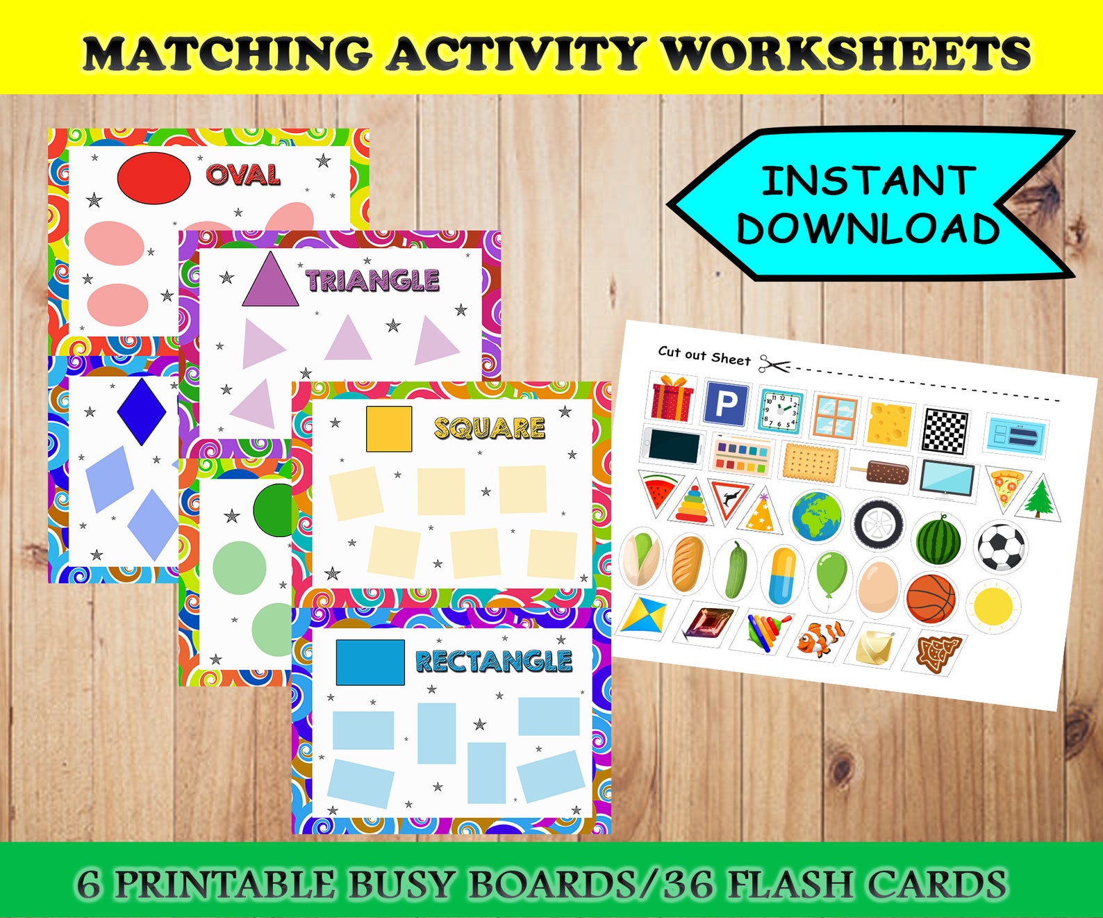 Busy Book Printable Worksheet Preschool Matching Activities - Etsy