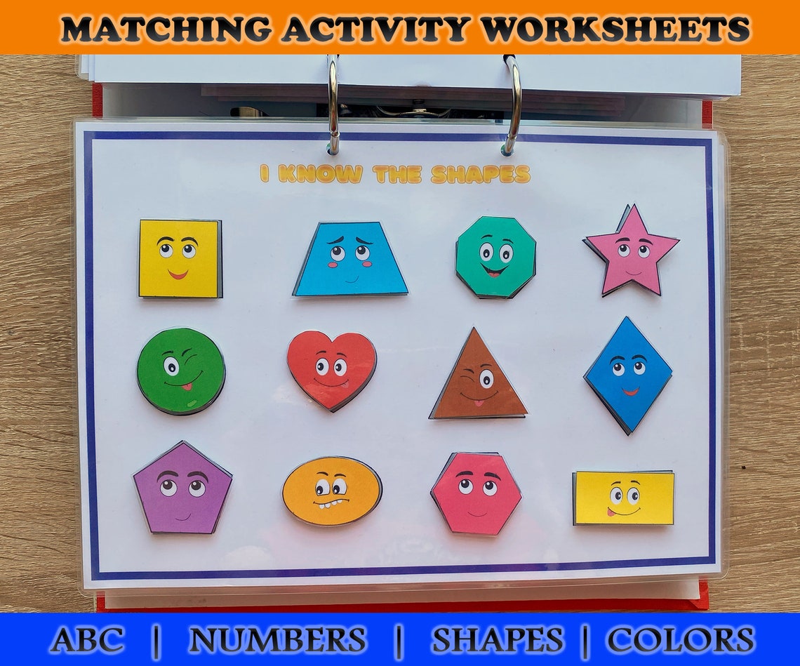 Busy Book Printable Worksheets Set, Matching Activities, Toddler ...