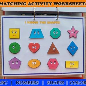 Busy Book Printable Worksheets Set, Matching Activities, Toddler ...