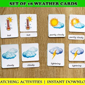 Weather Flashcards, Homeschool Montessori Materials, Toddler Flash ...